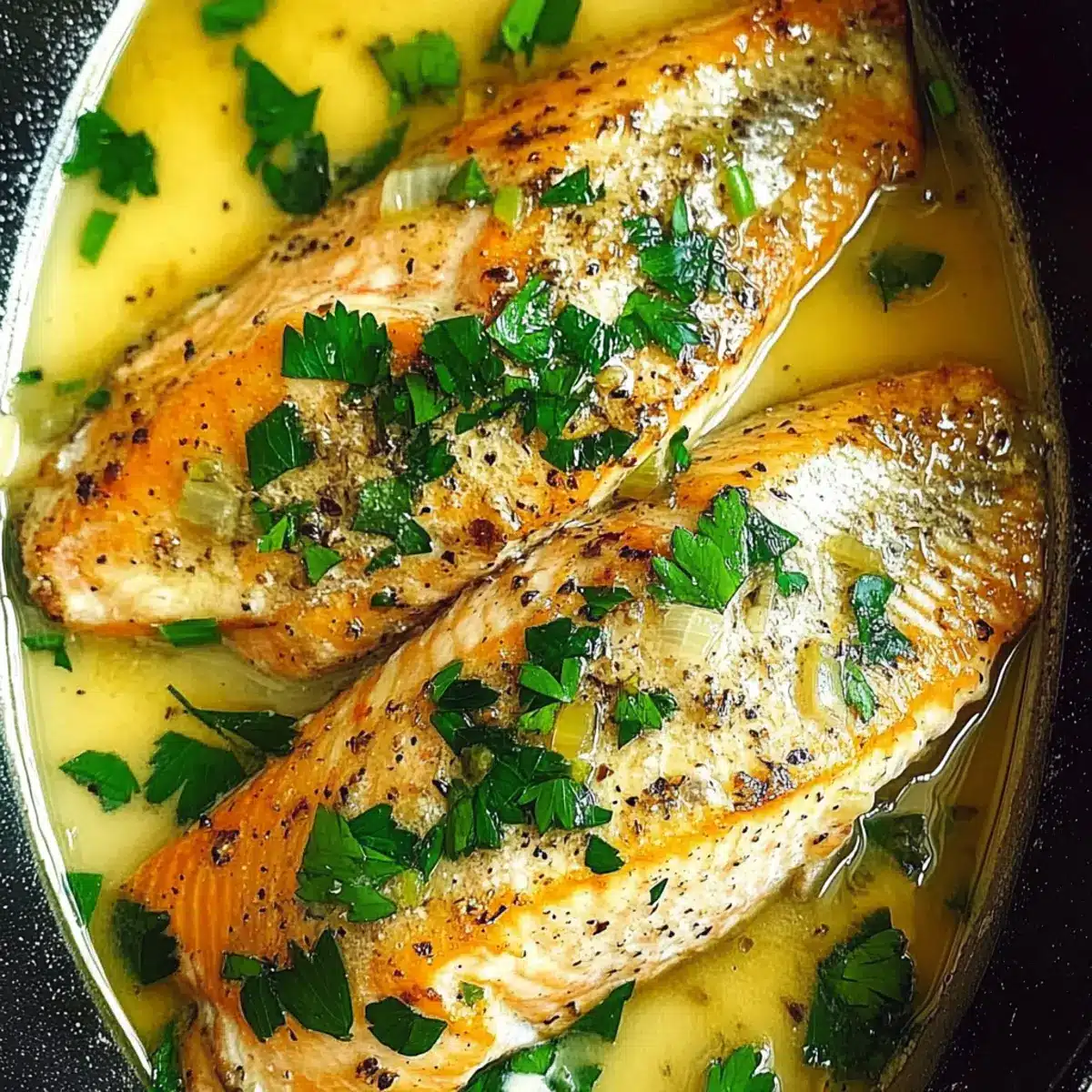 Irresistible Trout with Garlic Lemon Butter Herb Sauce