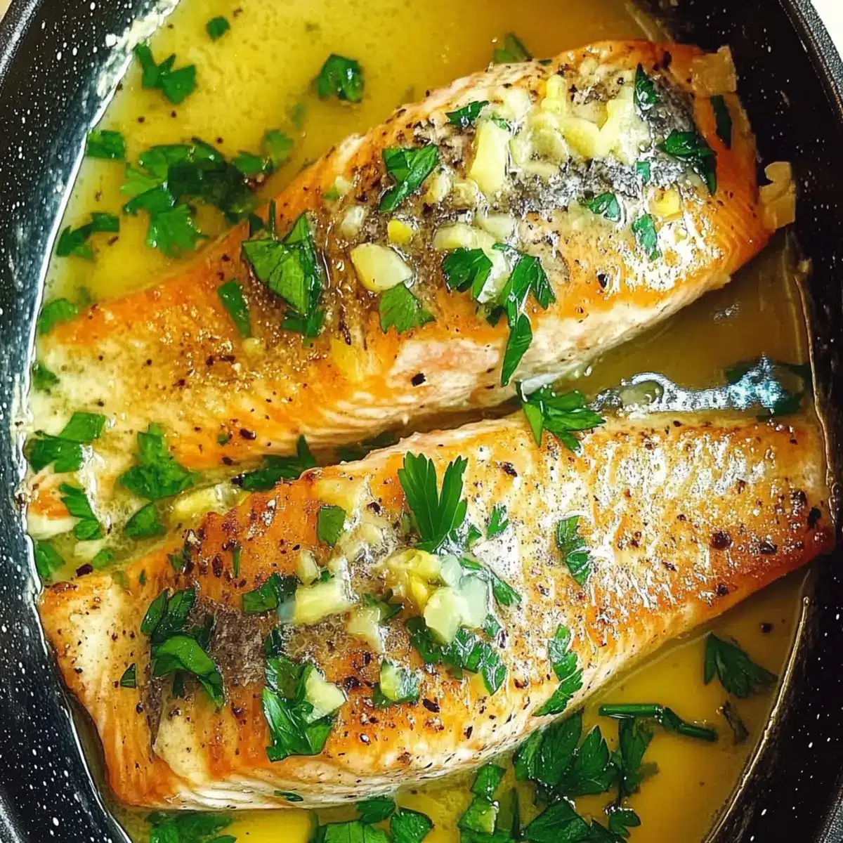 Irresistible Trout with Garlic Lemon Butter Herb Sauce